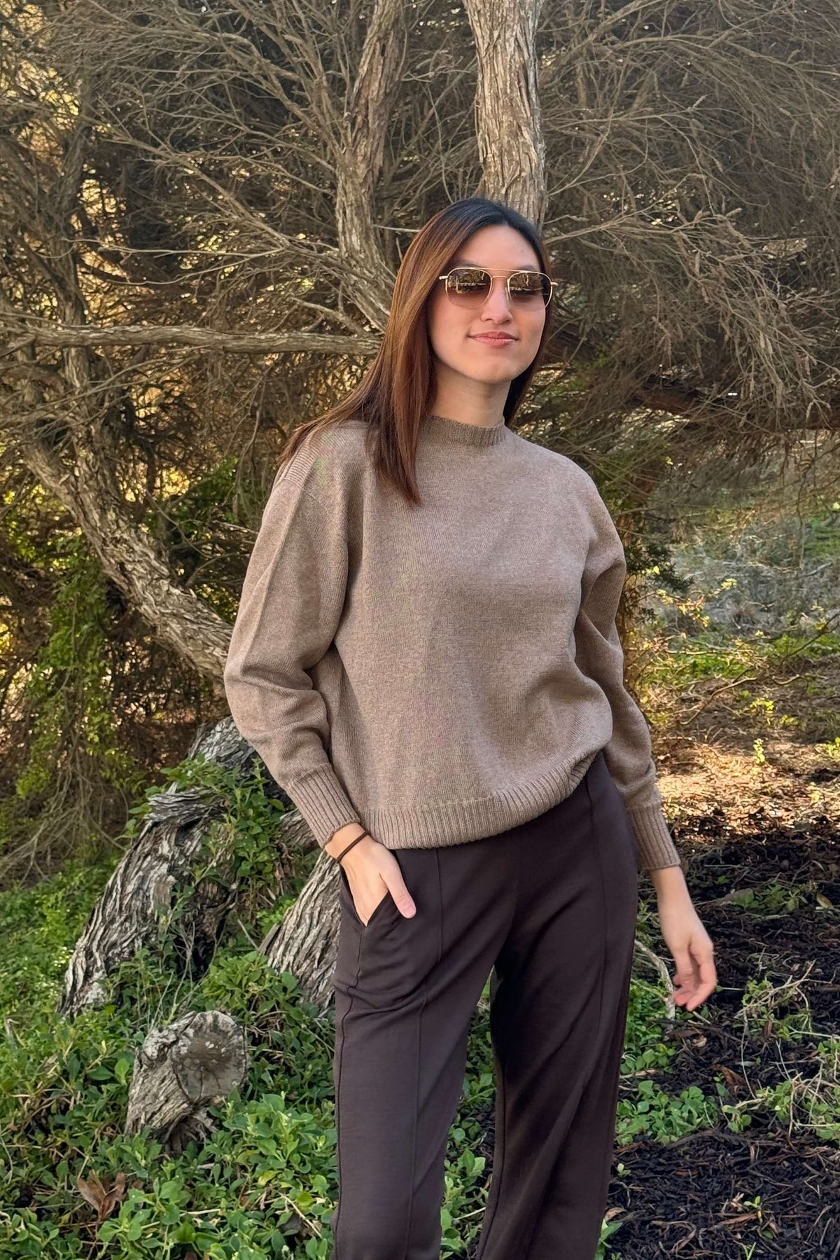 Uimi Matilda Merino Wool Crew Neck Jumper Almond – Matilda Life